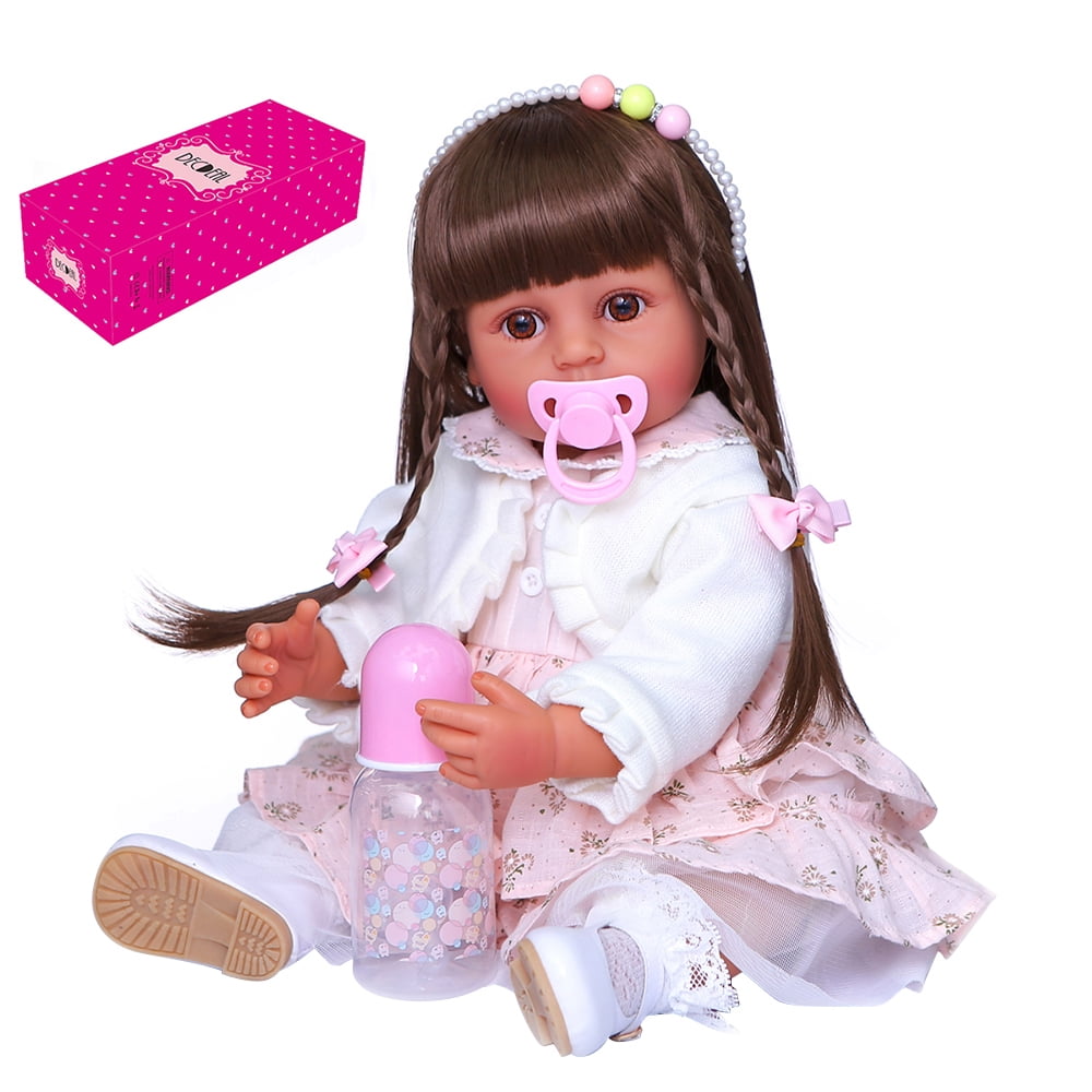 Decdeal 22 inch 55cm Baby Doll Silicone Full Body Lifelike Cute Bath ...