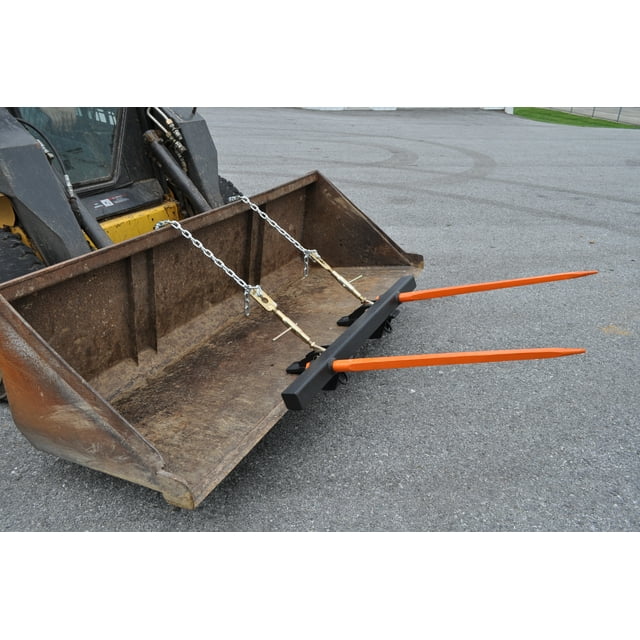 Bucket Hay Bale Spear Attachment w/ 2 x 49" Prongs. Rated 3000 Lb - Sr ...