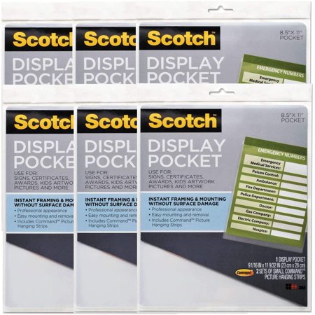 Display Pocket, Removable Interlocking Fasteners, , 8-1/2 x 11, Clear ...