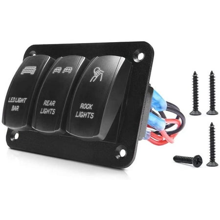 3 Gang Rocker Switch Panel for RV Boat Car Marine ATV UTV Vehicles ...