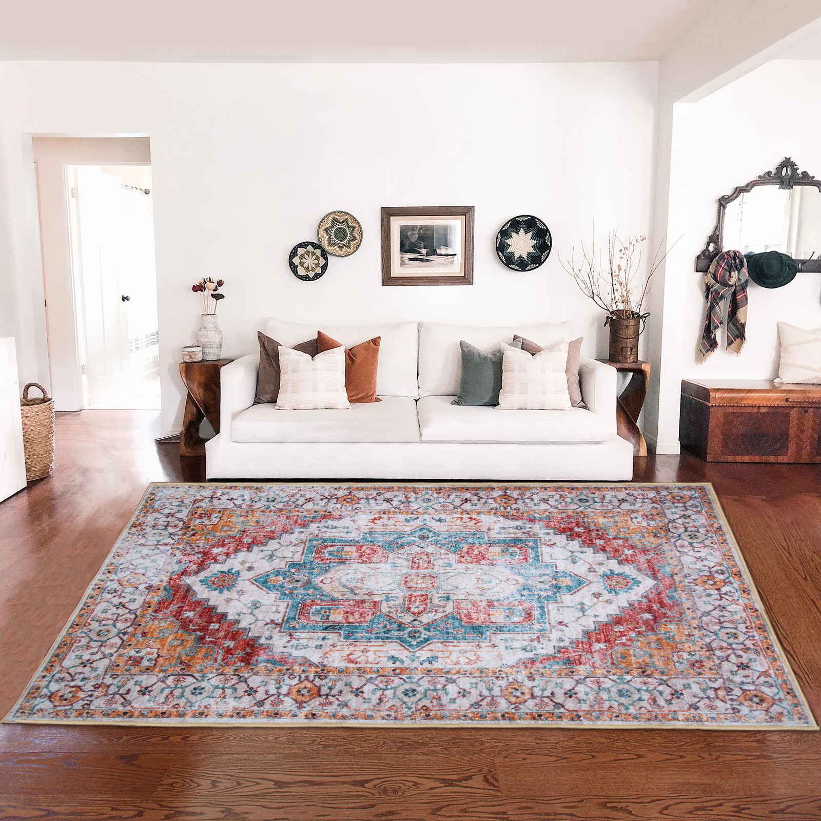 8'x10' Area Rugs for Bedroom Living Room, Anti-Slip Backing Washable ...