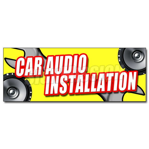 12" CAR AUDIO INSTALLATION DECAL sticker stereo speakers repair amps ...