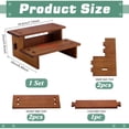 2-Tier Pine Wood Display Riser Stands for Cosmetic Jewelry Glasses ...