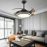 Miumaeov 42'' Modern LED Invisible Ceiling Fan Light Dimmable LED ...
