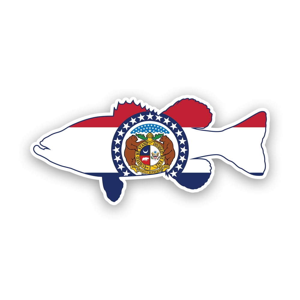 Missouri Bass Flag Sticker Decal - Self Adhesive Vinyl - Weatherproof ...