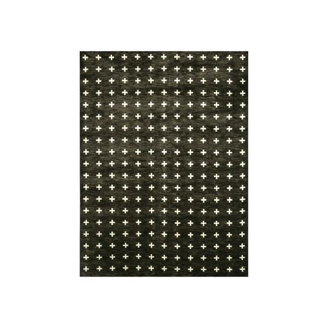 Furniture of America Contemporary 5 x 8 Soft Black Patterned Rug ...