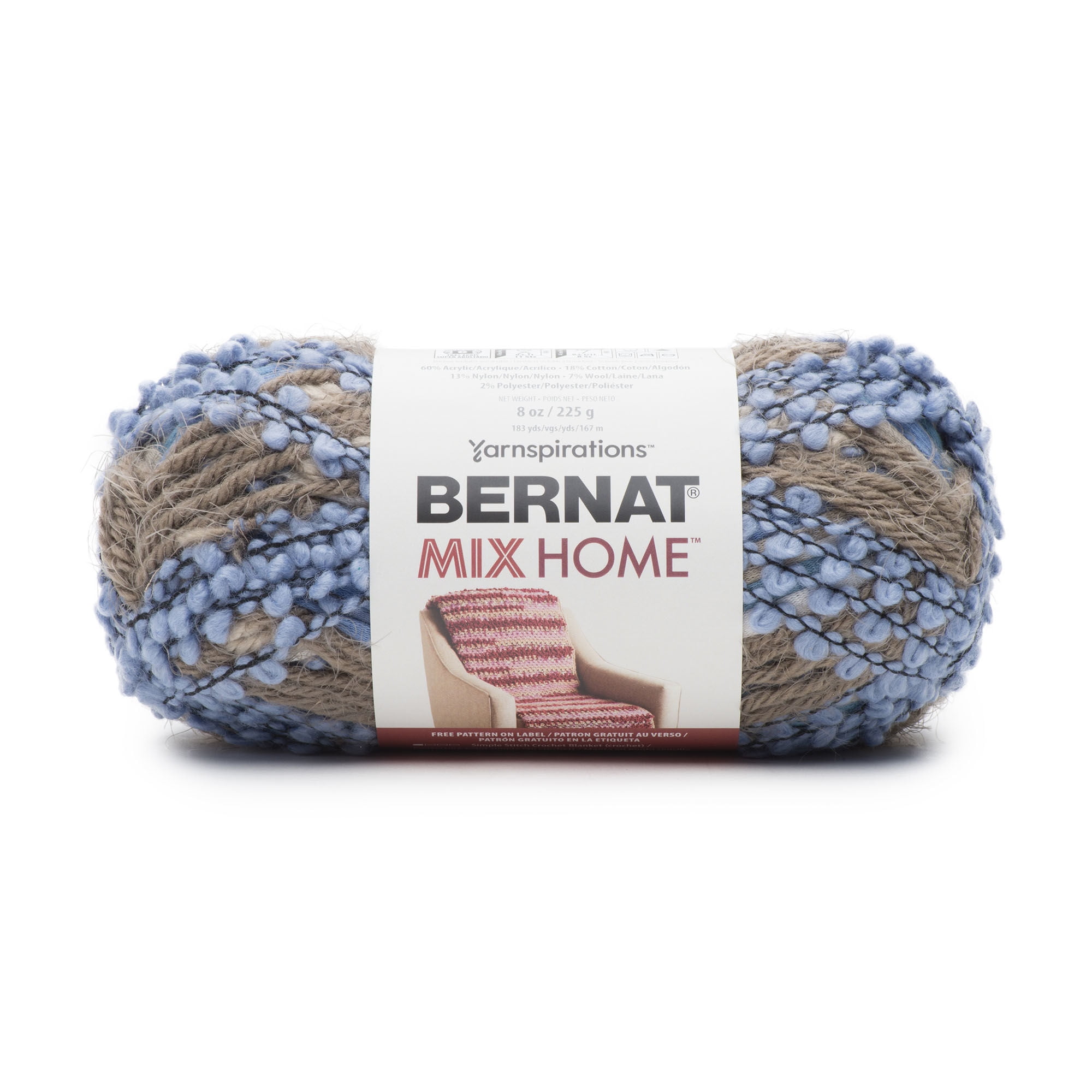 Bernat Mix Home Yarn (225G/8Oz), Wedgewood - Walmart.com