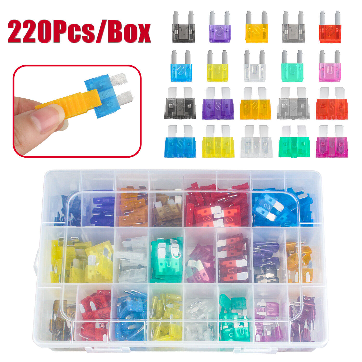 Htwon 120/220/300/306pcs Car Blade Fuse Assortment Assorted Kit Blade ...
