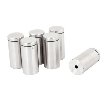 1" Dia 2" Length Round Stainless Steel Standoff 6 Pcs for Glass ...