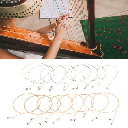 Lyre Strings Set, 16 Strings With 50 Rivet , Metal Lyre Strings Kit ...