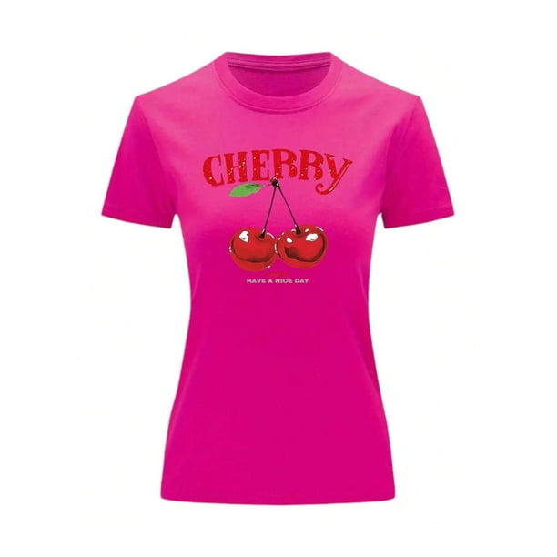 Playera Blusa De Cerezas Cherry Happy Have A Nice Day Casual Ropa Para ...