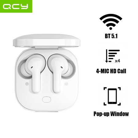 QCY T13 Earbuds BT5.1 Wireless Earphones with 4 Mic Noise Reduction/Pop ...