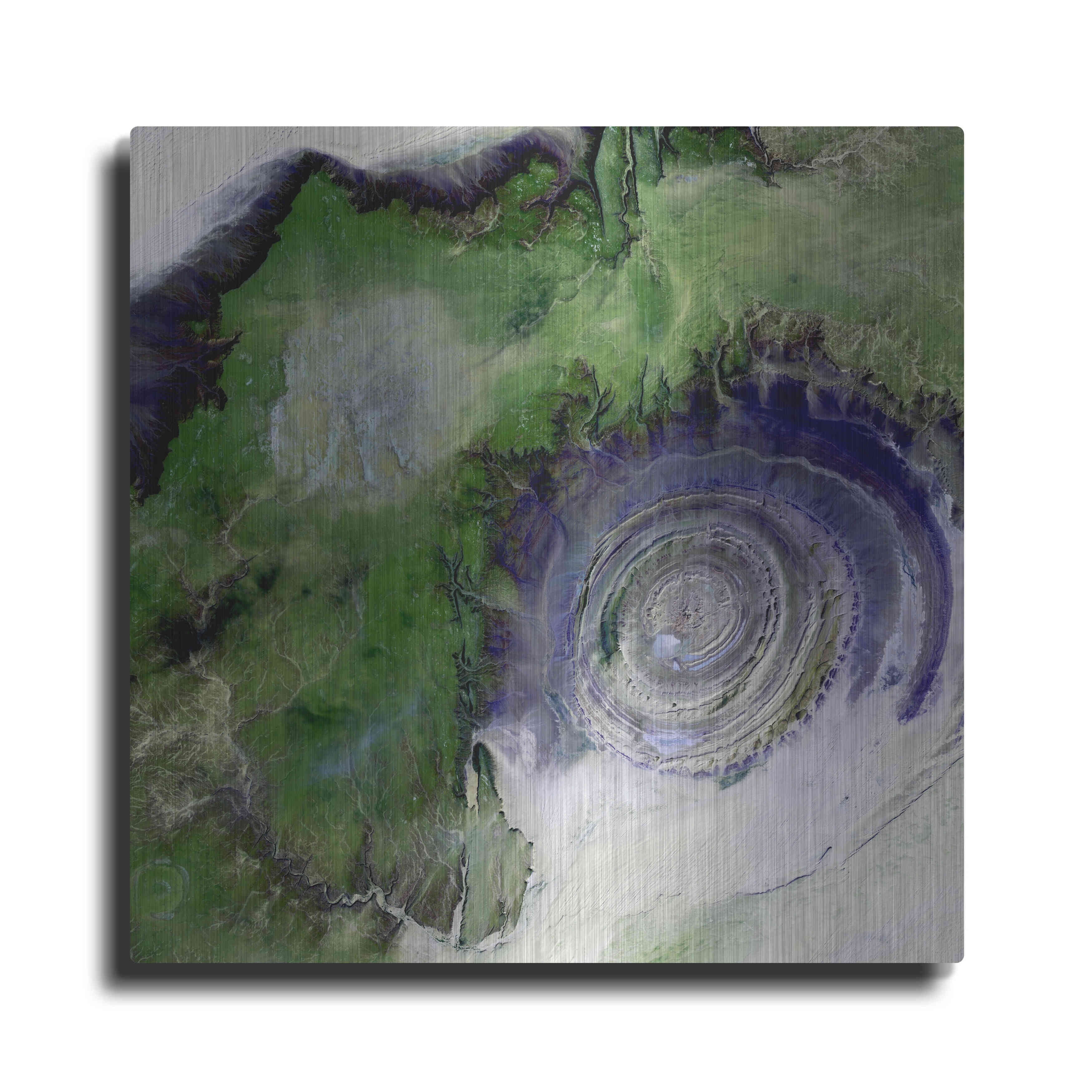Luxe Metal Art 'Earth as Art: Richat Structure' Metal Wall Art, 12"x12 ...