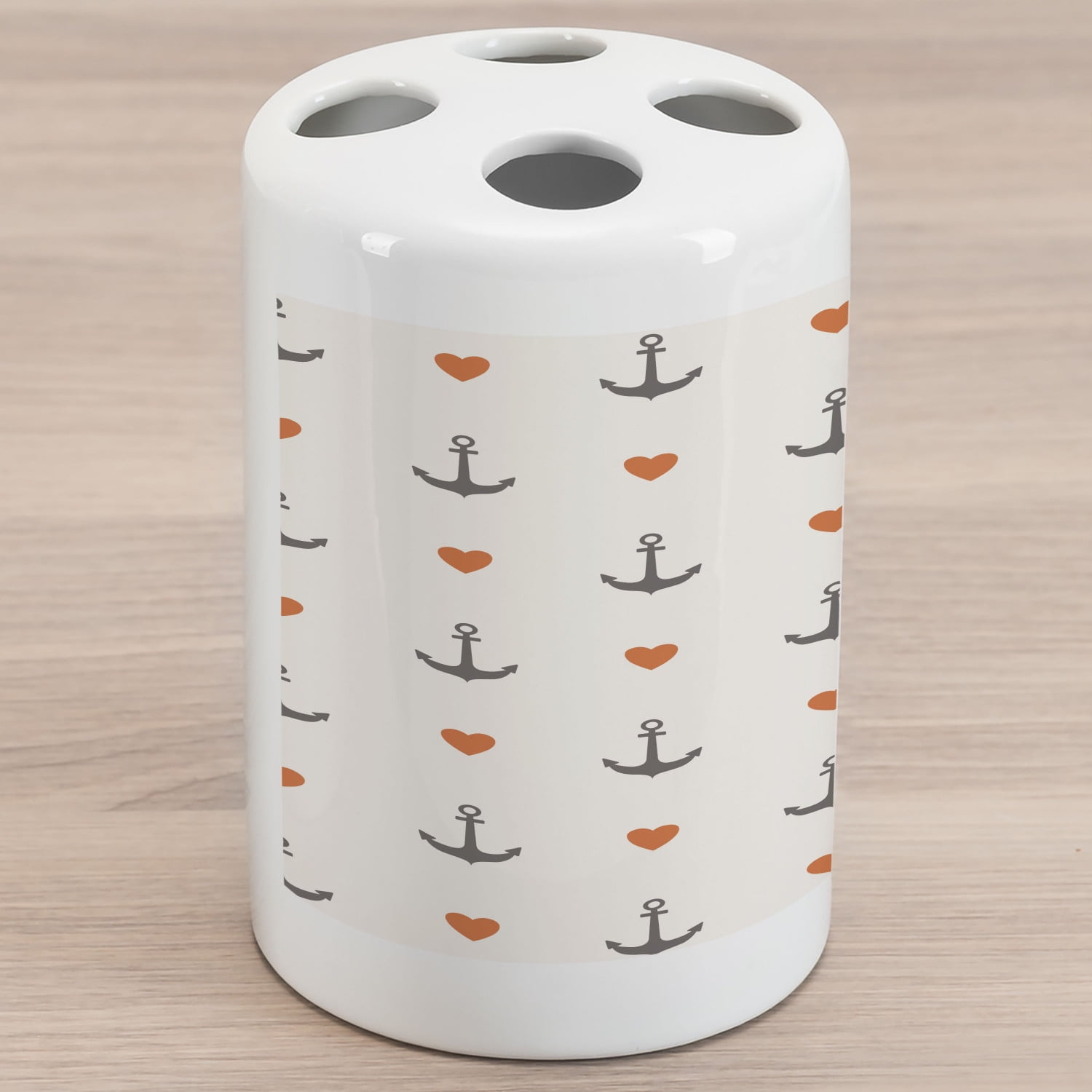 Anchor Ceramic Toothbrush Holder, Anchors and Hearts Romantic Beach ...