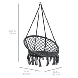 Best Choice Products Handwoven Cotton Macrame Hammock Chair, Black ...