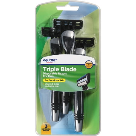 Equate Triple Blade Disposable Razors for Men, 3 count - Walmart.com