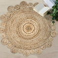 Ox Bay Bleach Natural Medallion Spiral Jute Area Rug, Beige, 4 ft ...