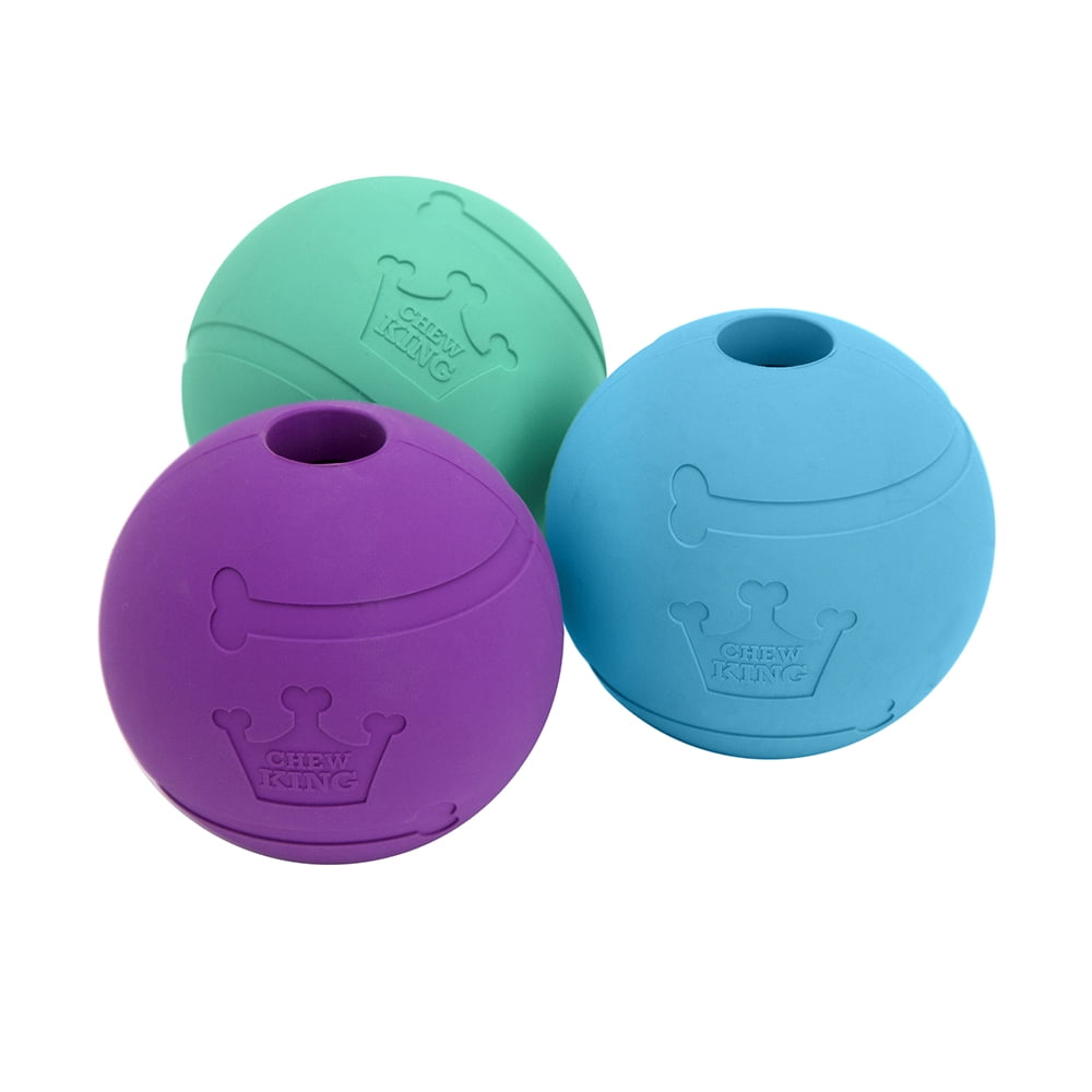 Chew King 3 inch Rubber Dog Toy Fetch Balls (3-Pack) - Walmart.com ...