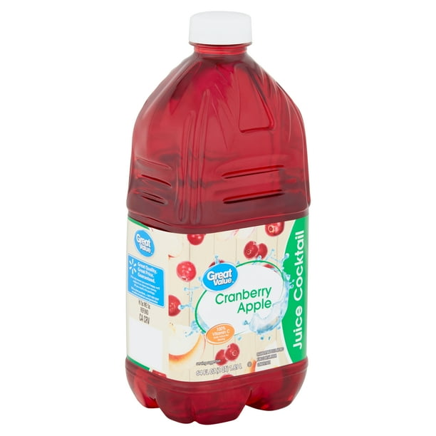 Great Value Juice Cocktail, Cranberry Apple, 64 Fluid Ounces - Walmart.com