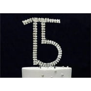 4-1/2" Large Letter T Rhinestone Cake Topper Silver - Walmart.com