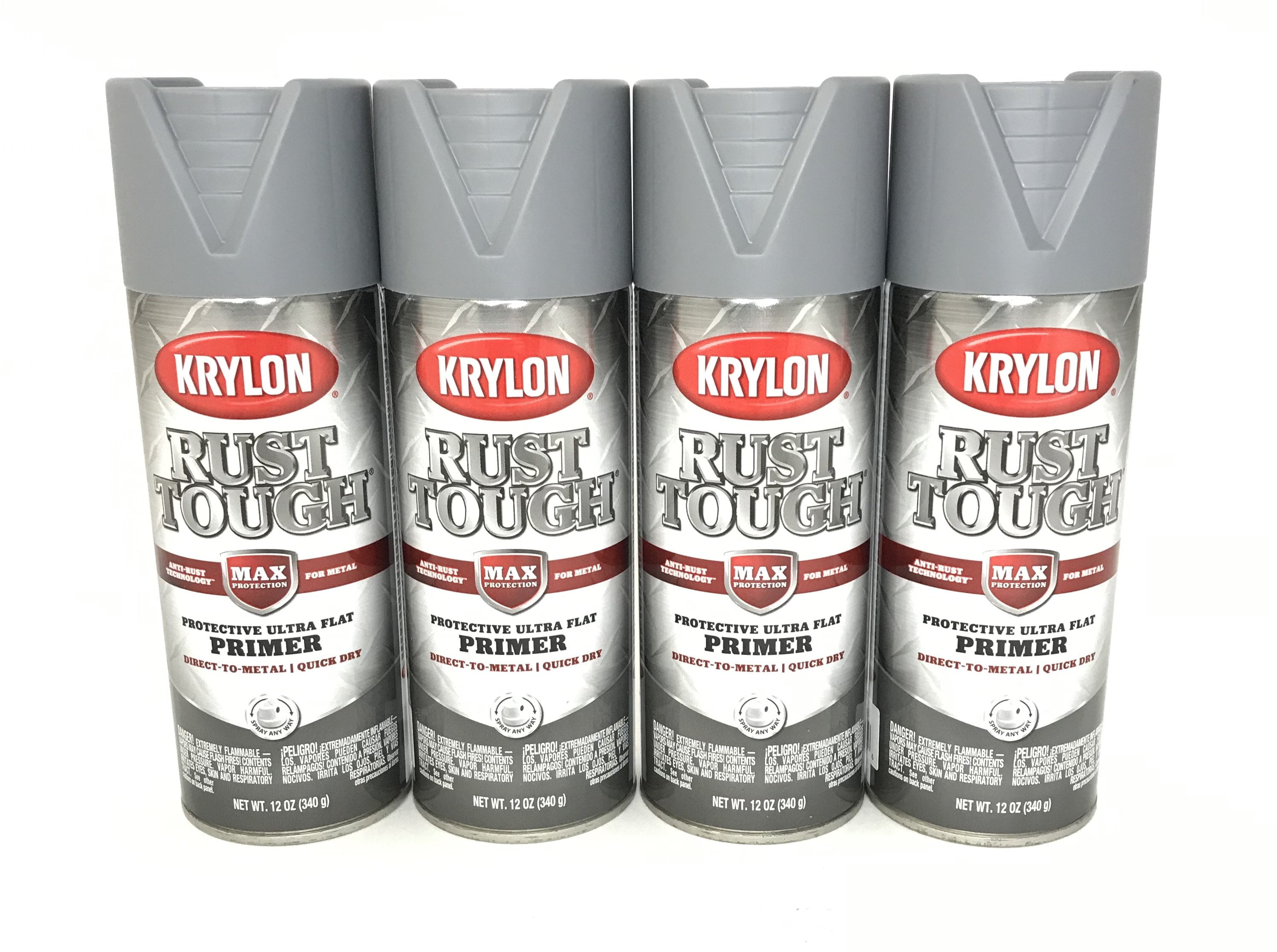 KRYLON RTA9205-4 PACK Rust Tough GRAY Primer - Max Protection - Quick ...