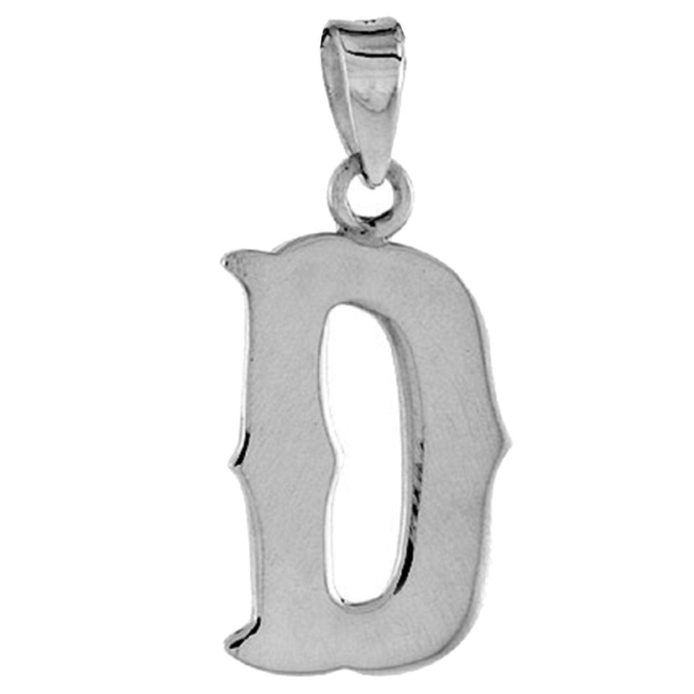 3/4 inch Sterling Silver Block Initial D Alphabet Pendant Alphabet ...