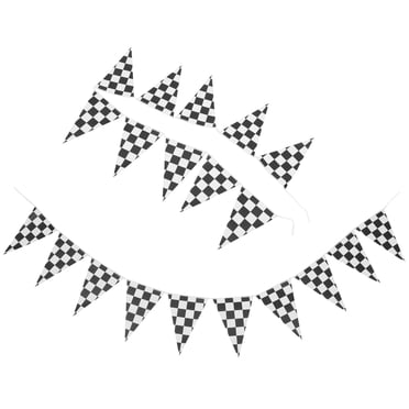 5 Pack Checkered Pennant Banner Flags Racing Birthday Decorations ...