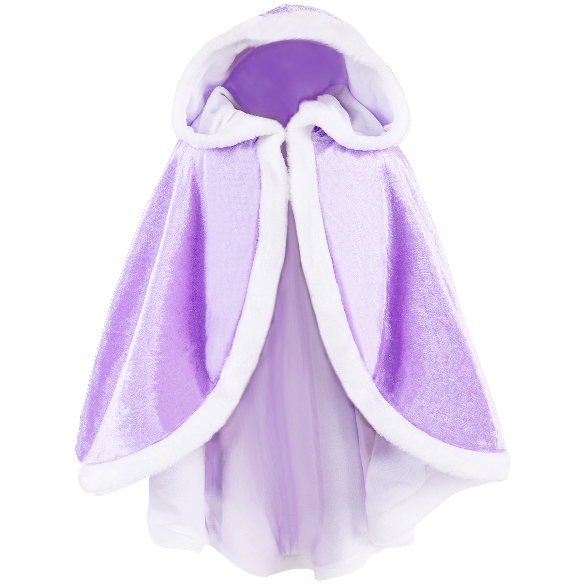 IKALI Girls Princess Hooded Cape Costume, Dress up Purple Cloak for ...