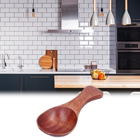 Salt Spoon, Wooden Teaspoon Short Handle Wide Mouth For Kitchen For ...