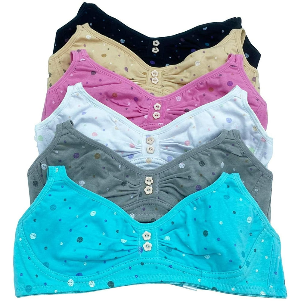 34A - 6 Pieces School Princess Swam Polka Dot Wire Free Teen Girl ...