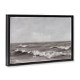 Stupell Industries Monochrome Sea Ripples Black Framed Floater Canvas ...