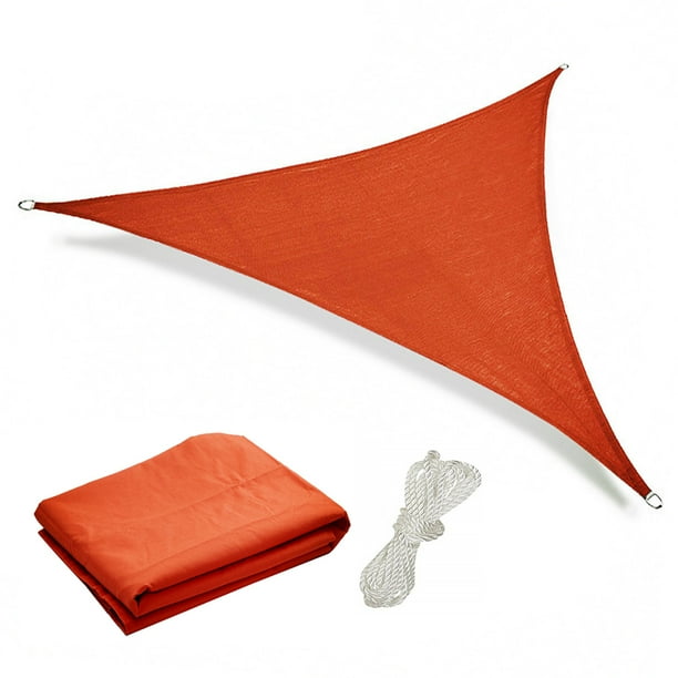Orange 16ft x 16ft x 16ft Waterproof Sun Shade Sail Canvas Sun Awning ...