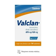 Clavulin Amoxicilina 875 mg / Ácido Clavulánico 125 mg 10 tabletas ...
