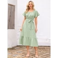 DARING DIVA Women's Flutter Short Sleeve Maxi Dress with Tie Waist L ...
