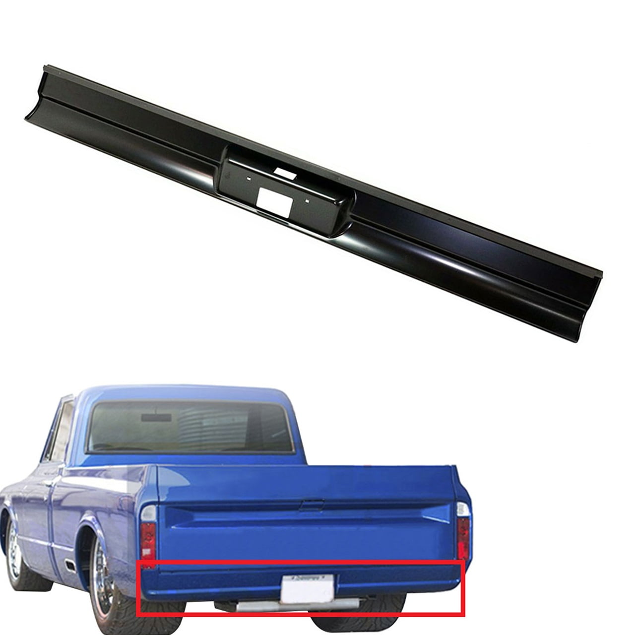 Labwork Rear Bumper Stainless Steel Plated Black Rear Step Bumper Fit ...