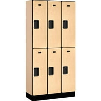3 in. Extra Wide Designer Wood Locker with Double Tier - Gray - 15 x 24 ...