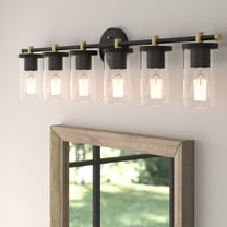 ACROMA Decatur Modern Farmhouse Black/ Gold Bathroom Vanity Light 6 ...