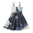 Black Cat Profile Girls' Casual Dresses 2Y-8Y Sleeveless Ruffle Neck ...