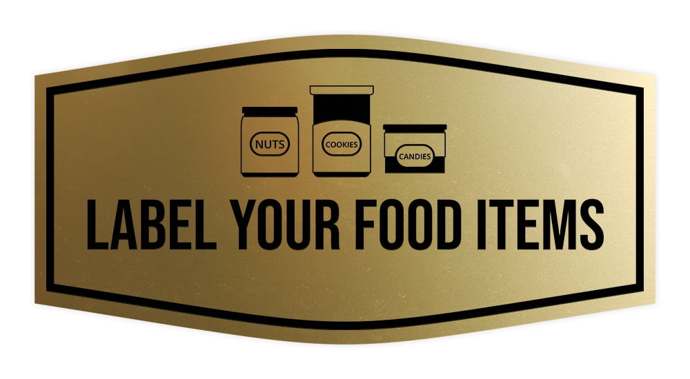 Signs ByLITA Fancy Label Your Food Items Sign (Brushed Gold) - Medium ...