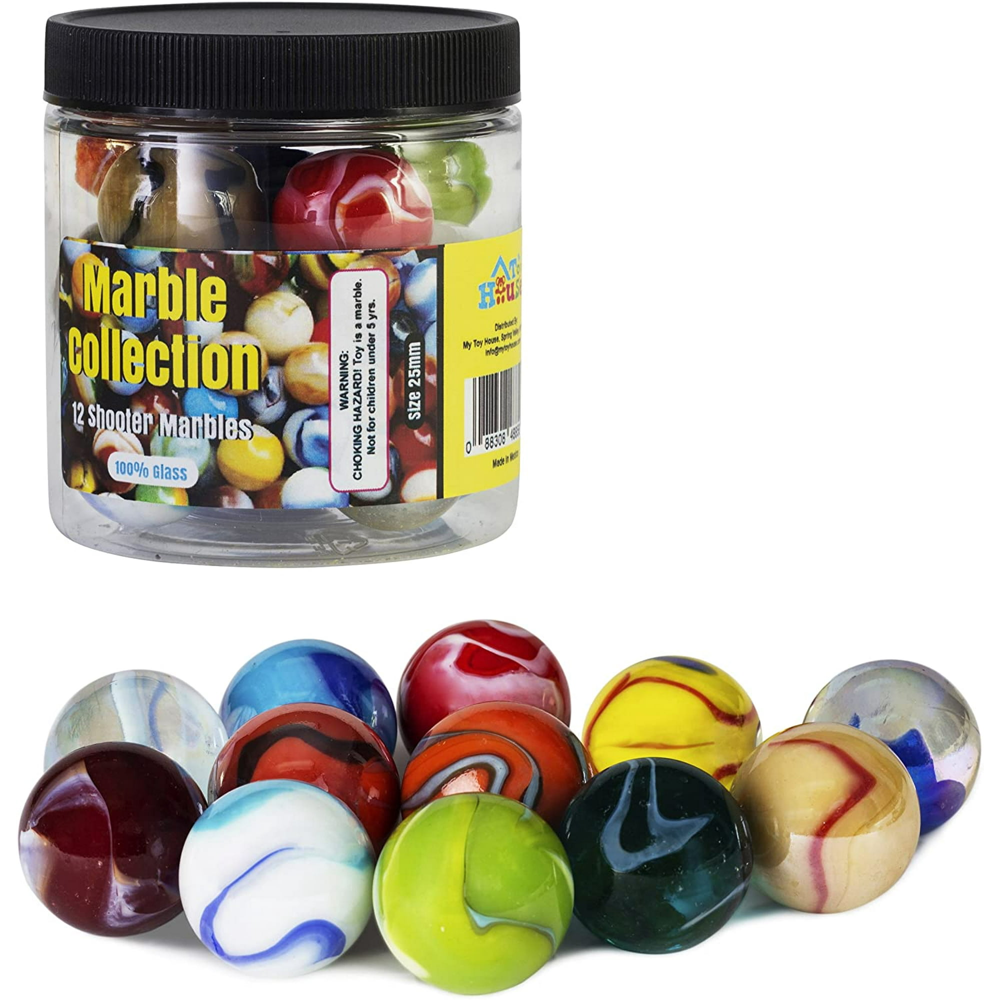 Colorful Marbles In A Jar