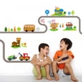 Kids Room Wall Decal Removable Cartoon DIY Vinyl City Car Circled ...