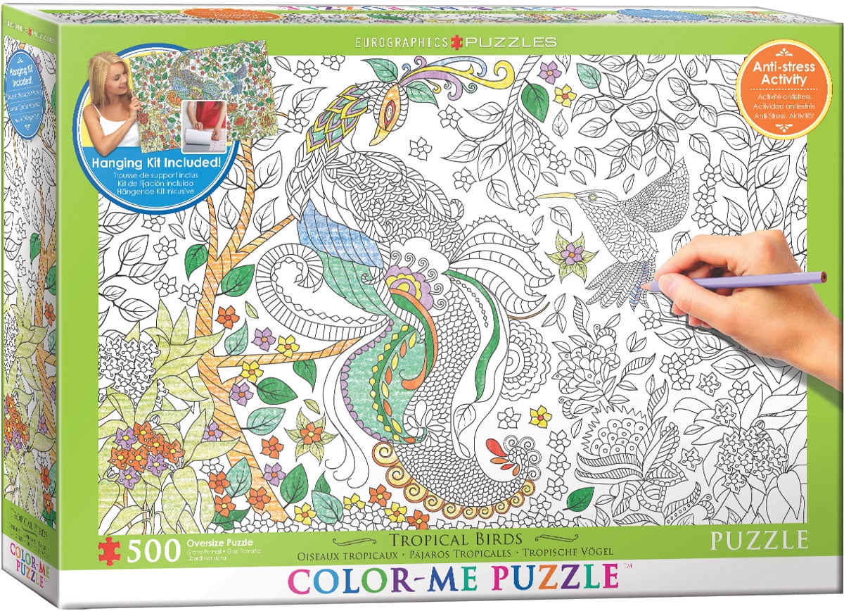 Tropical Birds 500-Piece Color-Me Puzzle - Walmart.com