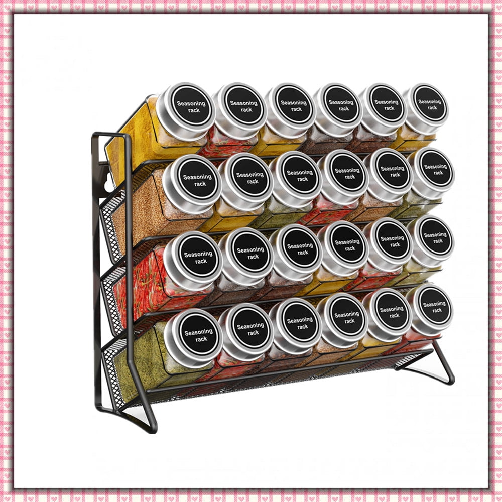 Auledio 2PC 3 Layer Spice Rack for Kitchen,Black - Walmart.com