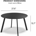 27.5 '' Outdoor Round Steel Coffee Table, Weather Resistant, Anti-Rust ...
