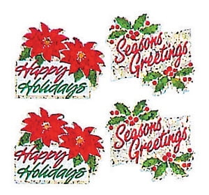 Bulk Roll Prismatic Stickers, Happy Holidays / Seasons Greetings (100 ...