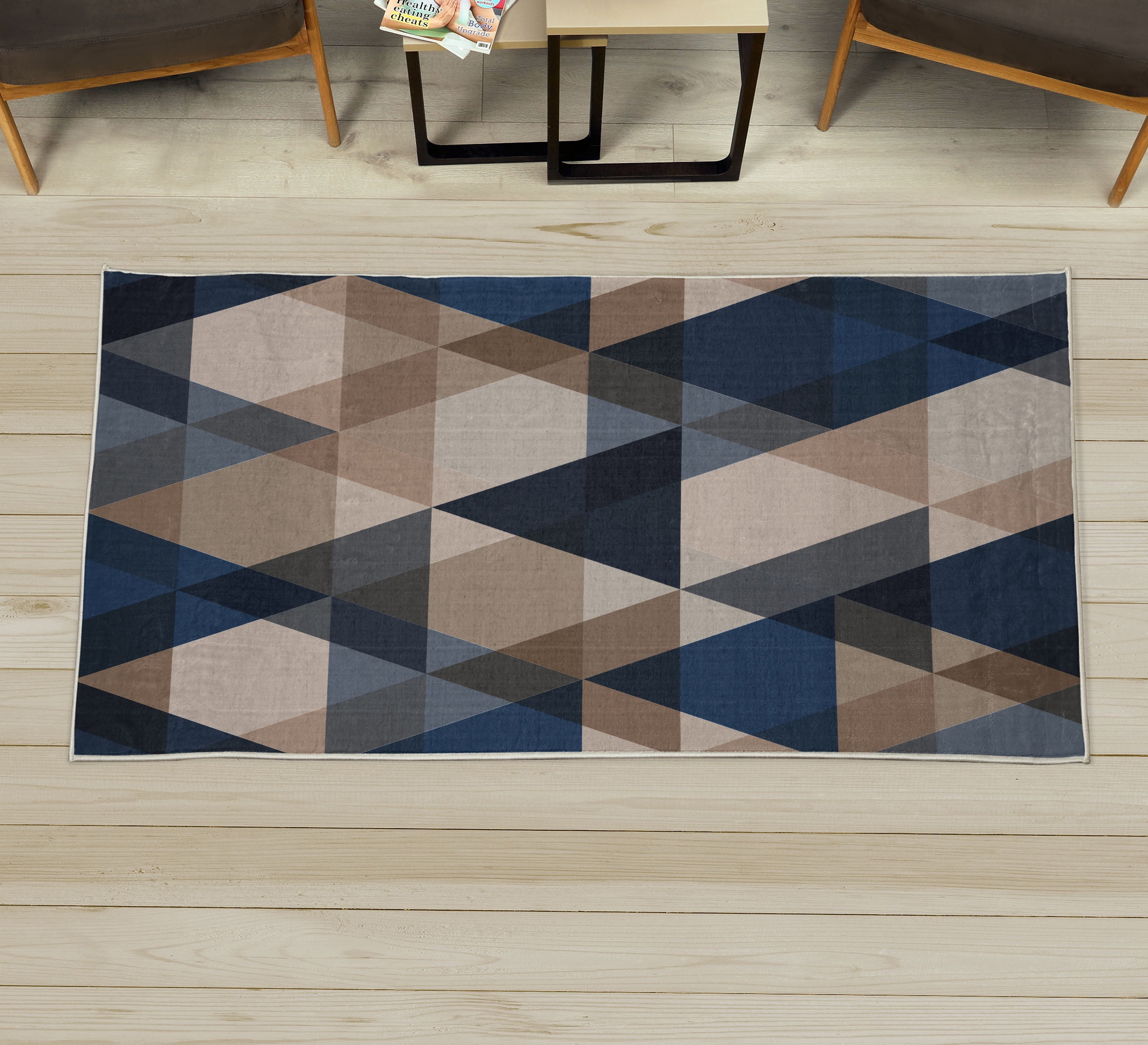 Geometric Decorative Rug, Abstract Geometric Pattern Vintage Inspired ...