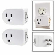 Wideskall 3 Prong Grounded 3 Outlets AC Power Wall Plug On/Off Switch ...