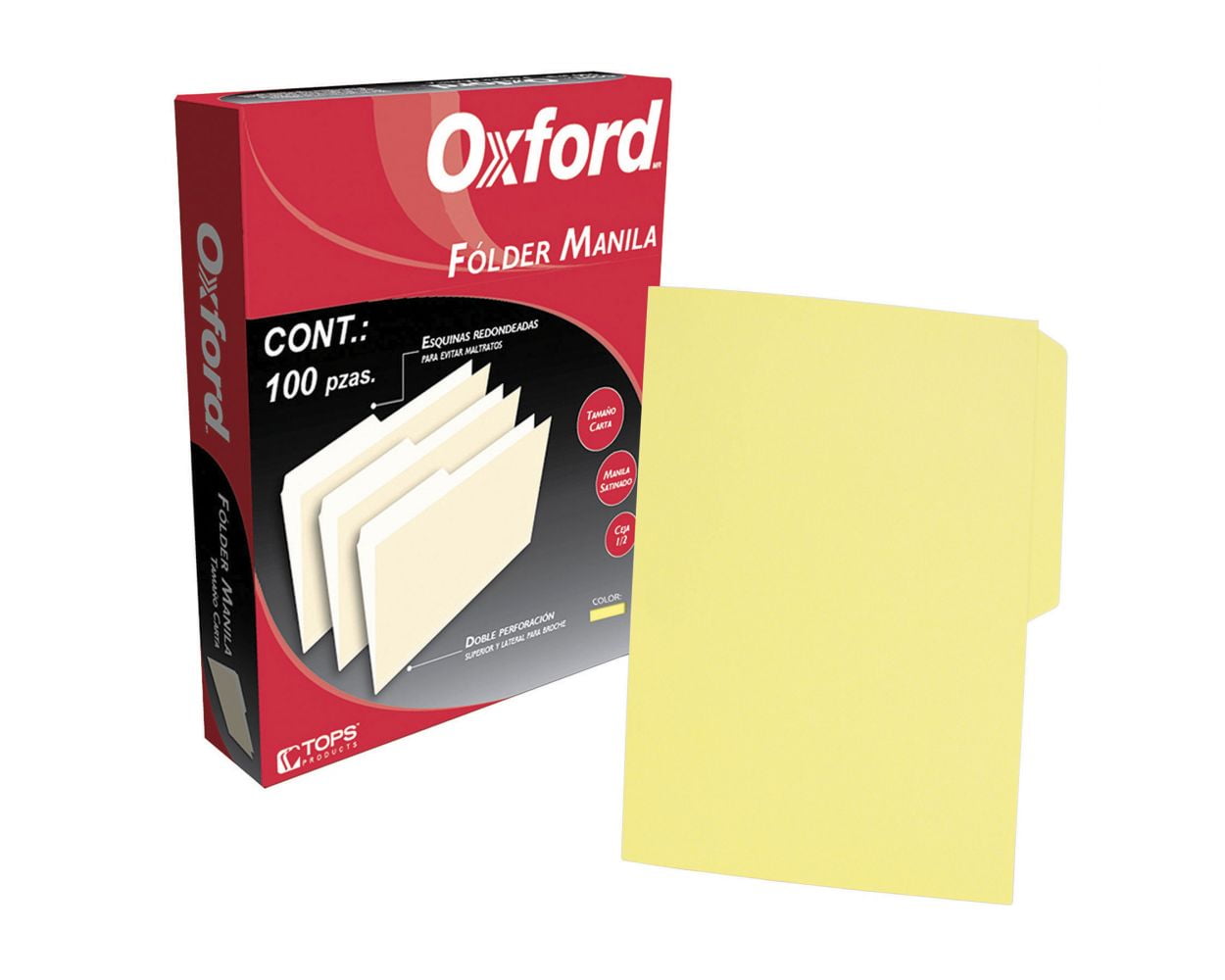 Fólder Manila Oxford 100 Piezas Color Amarillo Oxford Tamaño Carta ...