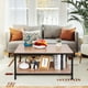 HomGarden Industrial Rectangle Wood Coffee Table Metal Cocktail Table ...