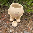 Smiling Face Planter Pot Resin Cartoon Head Flowerpot Indoor Outdoor ...